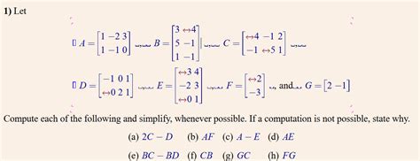 Solved 1 Let Compute Each Of The Following And Simplify Chegg Com
