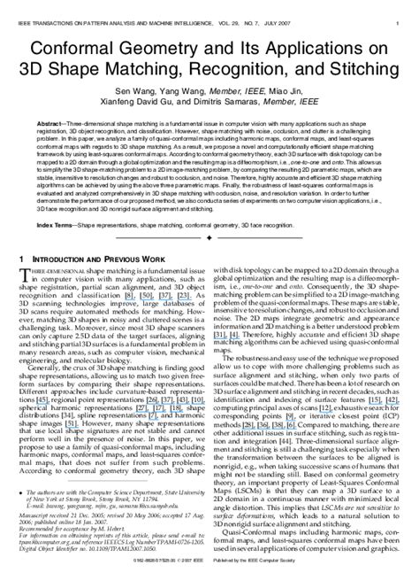 pdf conformal geometry and its applications on 3d shape matching