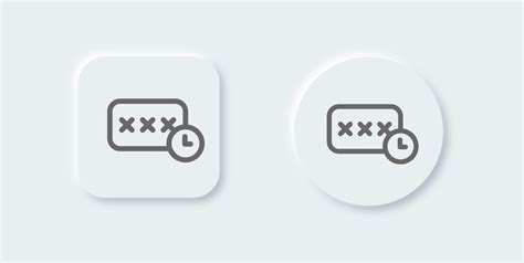 Temporary Password Line Icon In Neomorphic Design Style Access Signs
