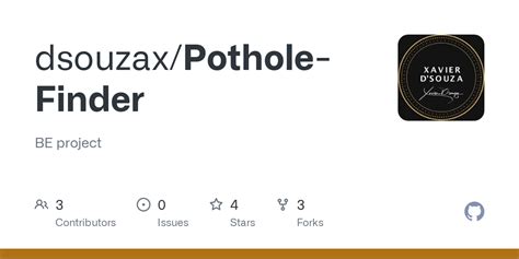 GitHub Dsouzax Pothole Finder BE Project