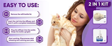 Trioak Cat Calming Diffuser Cat Anxiety Relief Cat Pheromone Diffuser