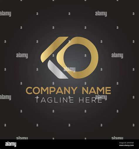 Initial Alphabet Ko Logo Design Vector Template Abstract Letter Ko Linked Logo Stock Vector