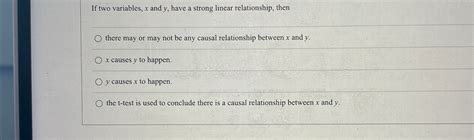 Solved If Two Variables X ﻿and Y ﻿have A Strong Linear