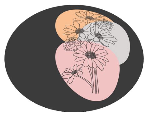 šopek Sončnic In Vrtnic Line Art Cvetlična Preproga Tenstickers
