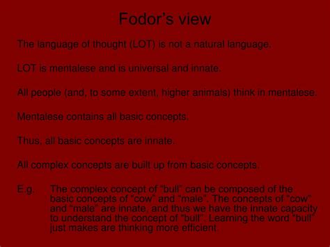 Ppt Modularity Of Mind Continued And The Language Of Thought Hypothesis