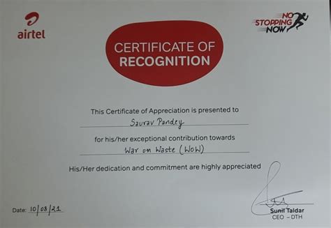 Saurav Raj Pandey On Linkedin Quarterly Ceo Awards Airtel Dth 14