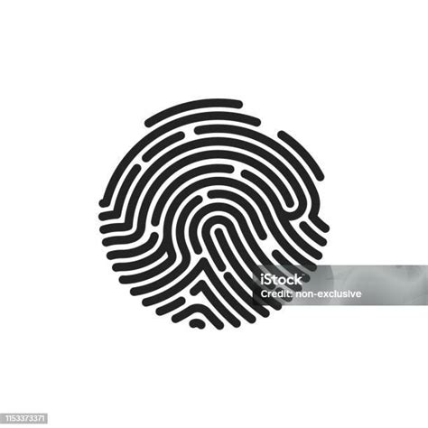 손가락 인쇄 평면 스캔 응용 프로그램에 대 한 서클 지문 아이콘 디자인 벡터 일러스트 레이 션에 고립 된 흰색 배경 개성 개념에 대한 스톡 벡터 아트 및 기타 이미지