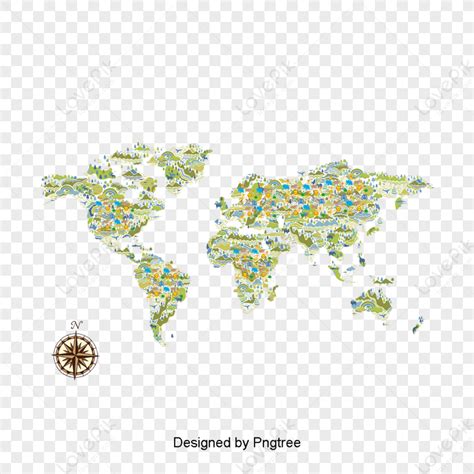 둥둥 떠 세계 지도 일러스트흙손 Png 일러스트 무료 다운로드 Lovepik