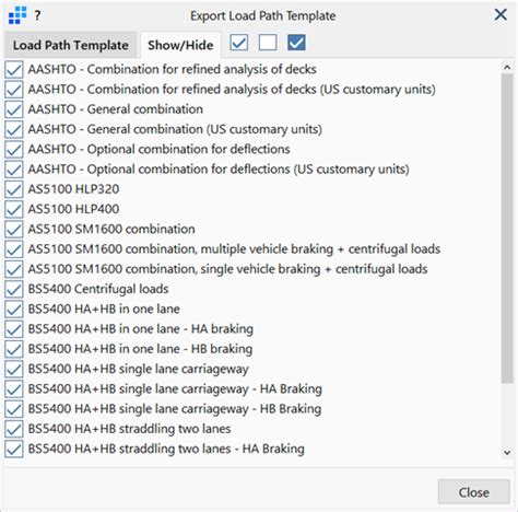 Paths Import Export Load Path Template Data