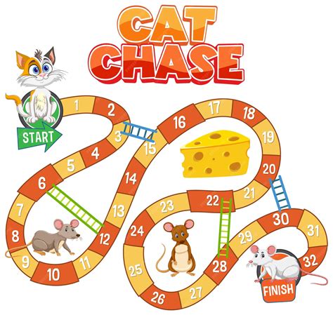 Premium Vector Cat Chase Board Game Illustration