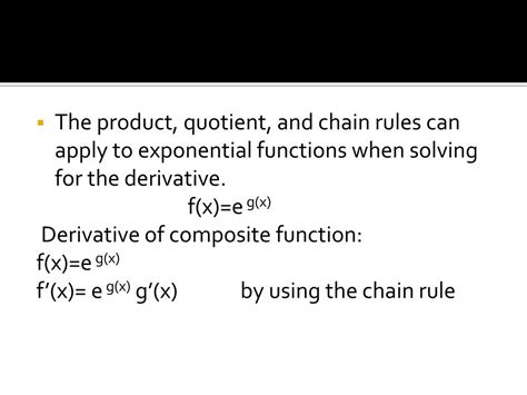 PPT DERIVATIVES OF EXPONENTIAL FUNCTIONS PowerPoint Presentation ID