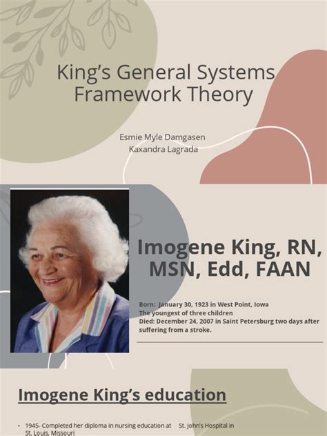Kings General Systems Framework Theory An Overview Of Imogene Kings