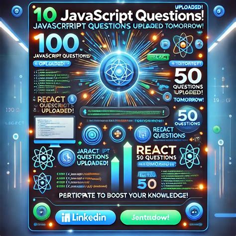 🎉 100 Javascript Questions Uploaded 🚀 Weve Just Completed Uploading
