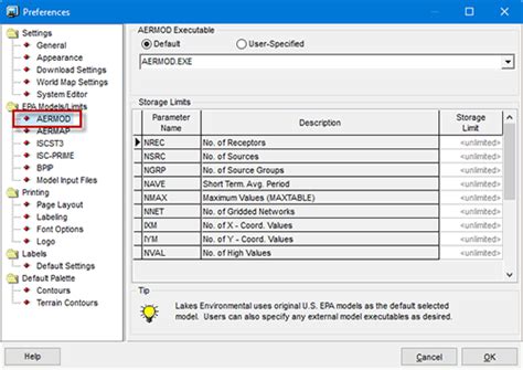 AERMOD View Working With Different Model Versions Lakes Software