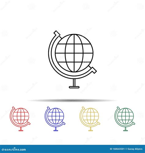 World Globe Multi Color Style Icon Simple Thin Line Outline Vector Of Sciense Icons For Ui And