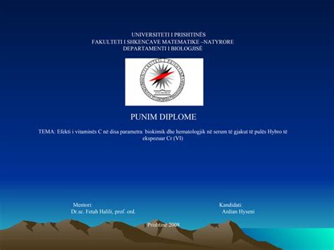 Efekti I Vitaminës C Në Disa Parametra Biokimik Dhe Hematologjik Në