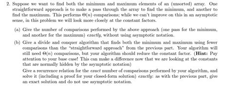 Solved 2 Suppose We Want To Find Both The Minimum And