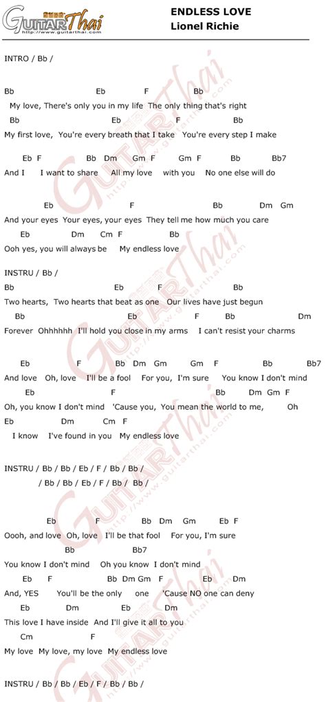 Endless Love Guitar Chords