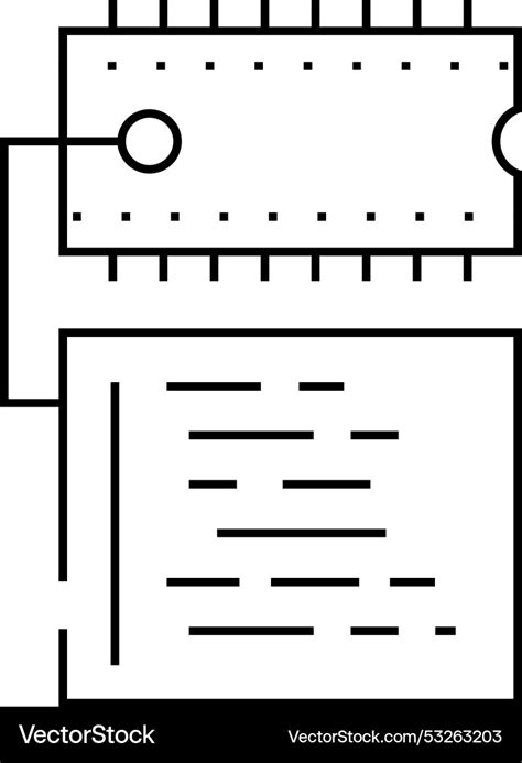 Microcontroller Programming Electronics Line Icon Vector Image