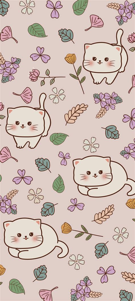 女生专用小可爱猫和花全屏手机壁纸phone高清大图 彼岸桌面