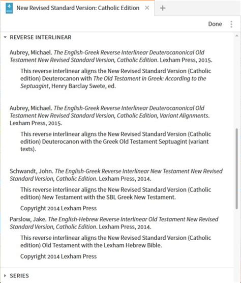 Verbum 9 Tip 6j Bible Resource Panel Tool Bar Reverse Interlinear — Logos Community