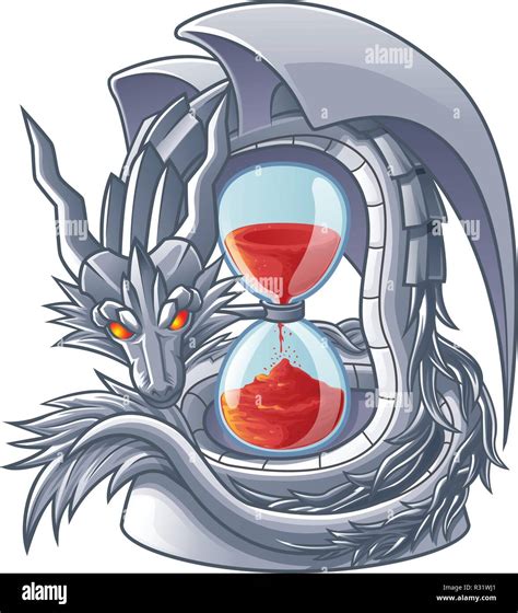 Vector Isolated Dragon Of Sand Timer Stock Vector Image And Art Alamy