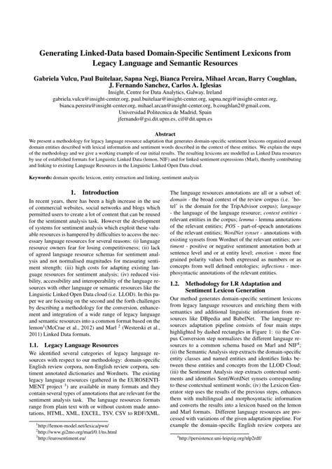 Pdf Generating Linked Data Based Domain Specific Sentiment Lexicons