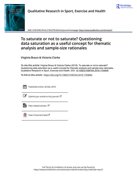Solution To Saturate Or Not To Saturate Questioning Data Saturation As A Useful Concept For