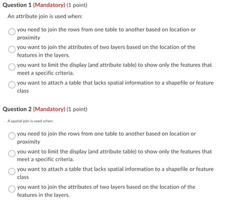 Solved An Attribute Join Is Used When You Need To Join The Chegg Com
