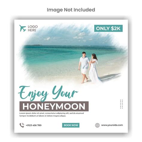 허니문 소셜 미디어 또는 인스타그램 포스트 템플릿 디자인 프리미엄 Psd 파일