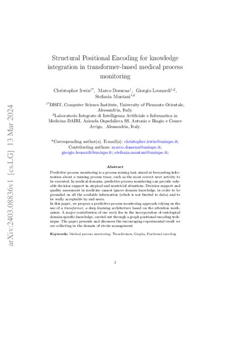 Pdf Structural Positional Encoding For Knowledge Integration In Transformer Based Medical