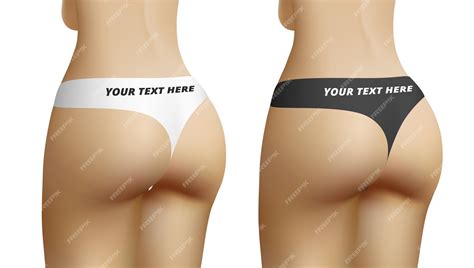 Premium Vector Sexy Female Ass In Black And White Panties With Space