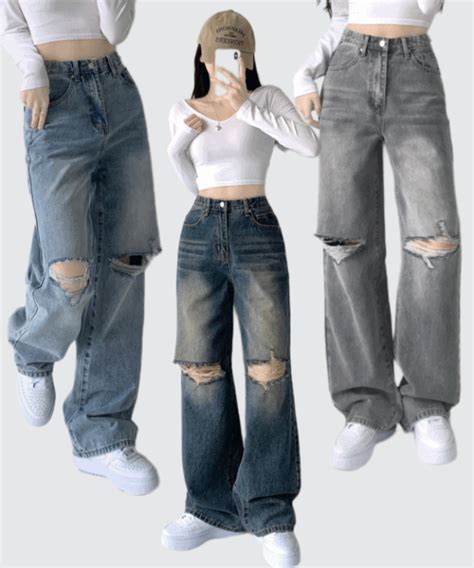 핏보장🖤[기장선택 하비강추 ] 헤이든 빈티지 스톤 워싱 오픈구제 데미지 찢청 와이드 데님 팬츠 디스트로이드진 키작녀 키큰녀 청바지 빅사이즈 에이블리