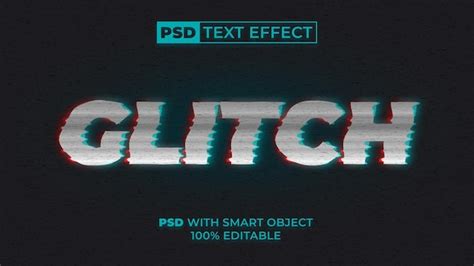 Premium PSD Glitch Text Effect Style Editable Text Effect
