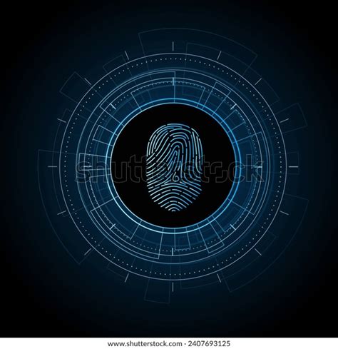Scan Fingerprint Cyber Security Password Control Stock Vector Royalty Free 2407693125