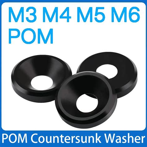 Pom 오목 볼록 플랫 개스킷 카운터싱크 와셔 원뿔형 솔리드 플라스틱 테이퍼 콘 절연 와셔 M3 M4 M5 M6 M8 M10