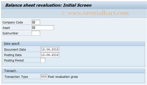 ABAW SAP Tcode Balance Sheet Revaluation
