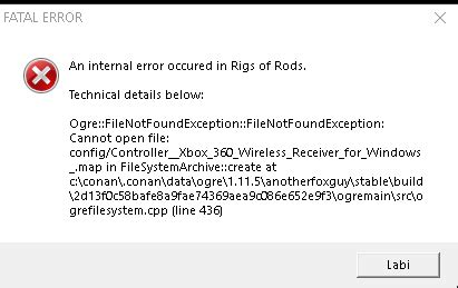 Solved Help Cannot Run The Game Fatal Error Rigs Of Rods Community