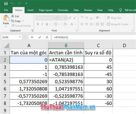 Exploring Arctan Function In Excel