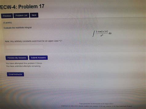 solved ecw 4 problem 17 previous problem list next 5