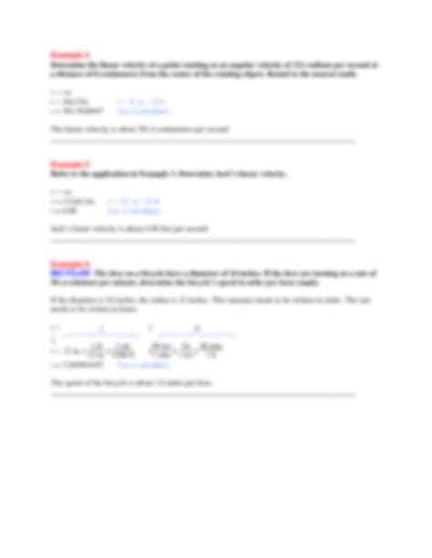 Solution Linear And Angular Velocity Examples Studypool