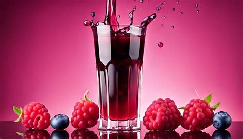 Raspberry Crying Next To A Raspberry Juice Premium Ai Generated Image