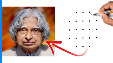 Apj Abdul Kalam Drawing How To Draw Apj Abdul Kalam With Dots एपीजे अब्दुल कलाम ड्राइंग