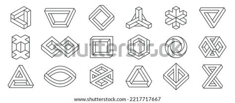 Optical Illusion Unreal Geometric Elements Impossible Stock Vector Royalty Free 2217717667