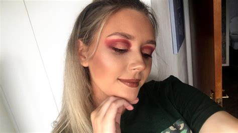 Firery Red Eyeshadow Tutorial Leah Louise Youtube
