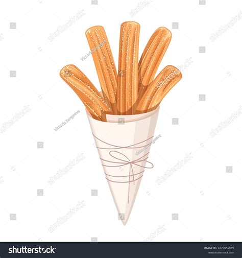 Churros Heap Cone Paper Bag Vector Stock Vector Royalty Free