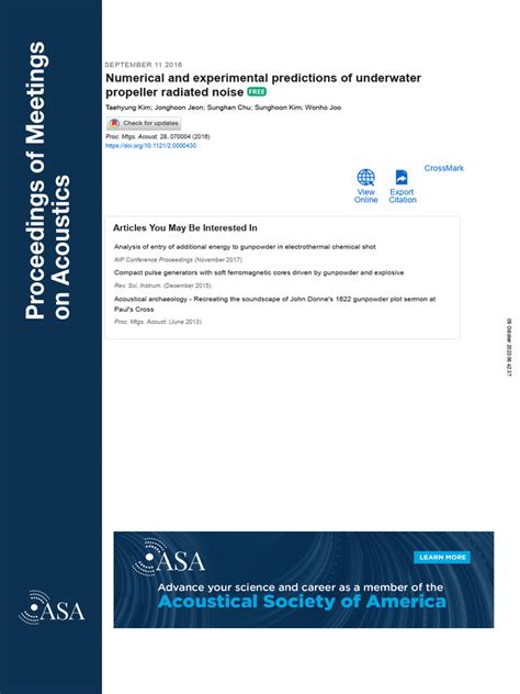 Underwater Prediction Pdf Propeller Acoustics