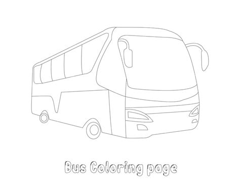 버스 색칠 페이지 프리미엄 벡터