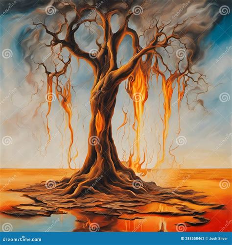 Tree On Fire Stock Illustration Illustration Of Morning