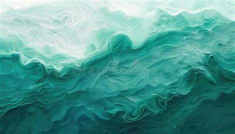 This Artwork Features Abstract Ocean Waves Depicted In Soothing Teal